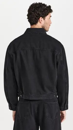 Lemaire 4 Pocket Blouson Jacket In Denim Soft Bleached Blk - 30